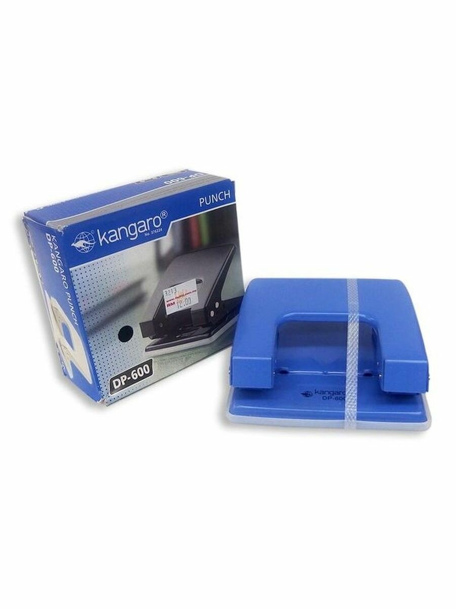 Дырокол Kangaro На 22 листа, стальной, с линейкой, ассорти цветов (DP-600G)