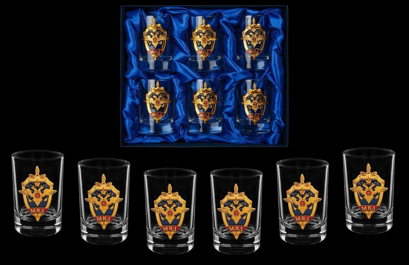 Набор стопок для водки МВД РФ