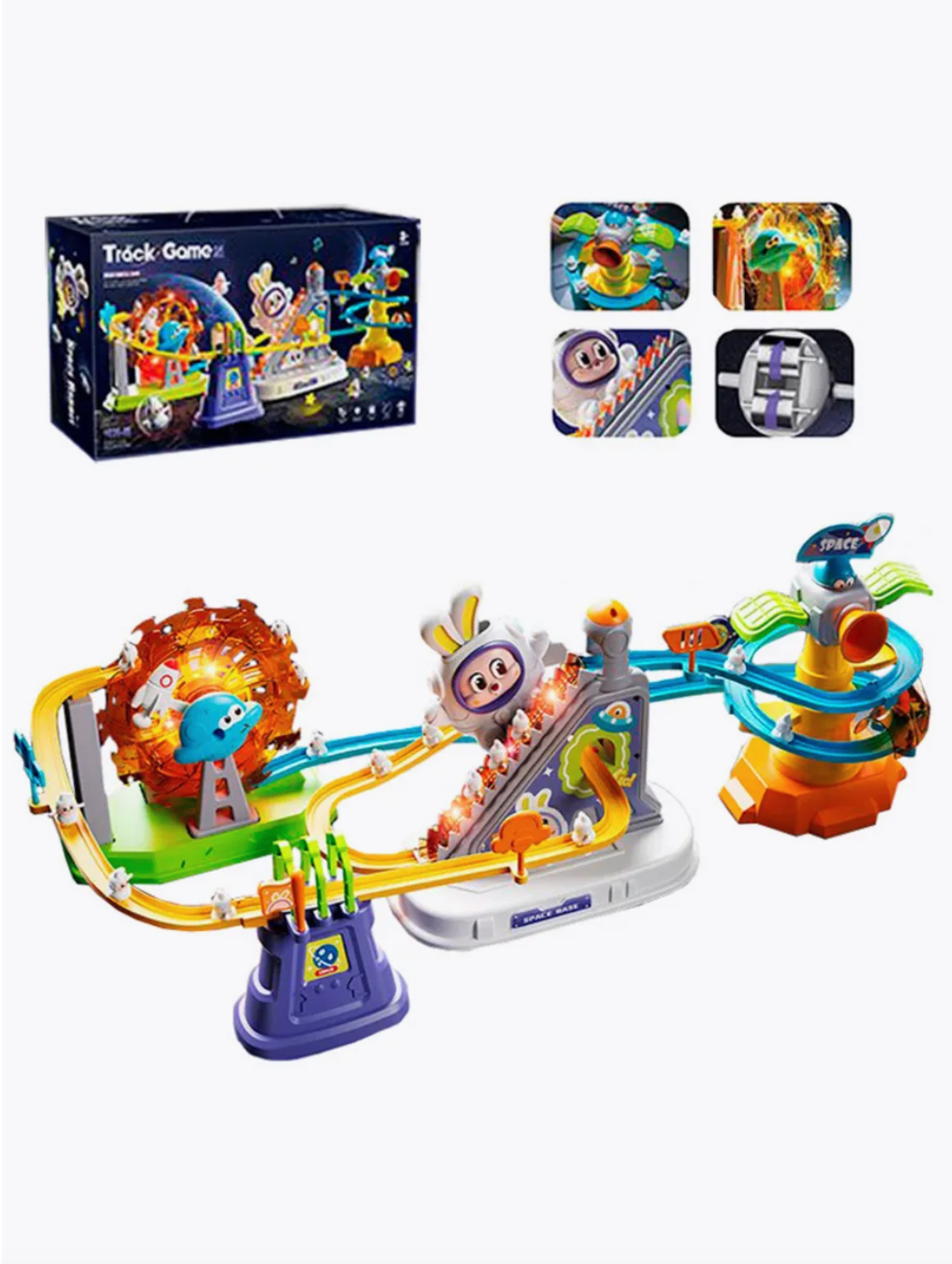 Детская музыкальная игрушка горка с зайцами пластиковая от MARI TOYS размер XL