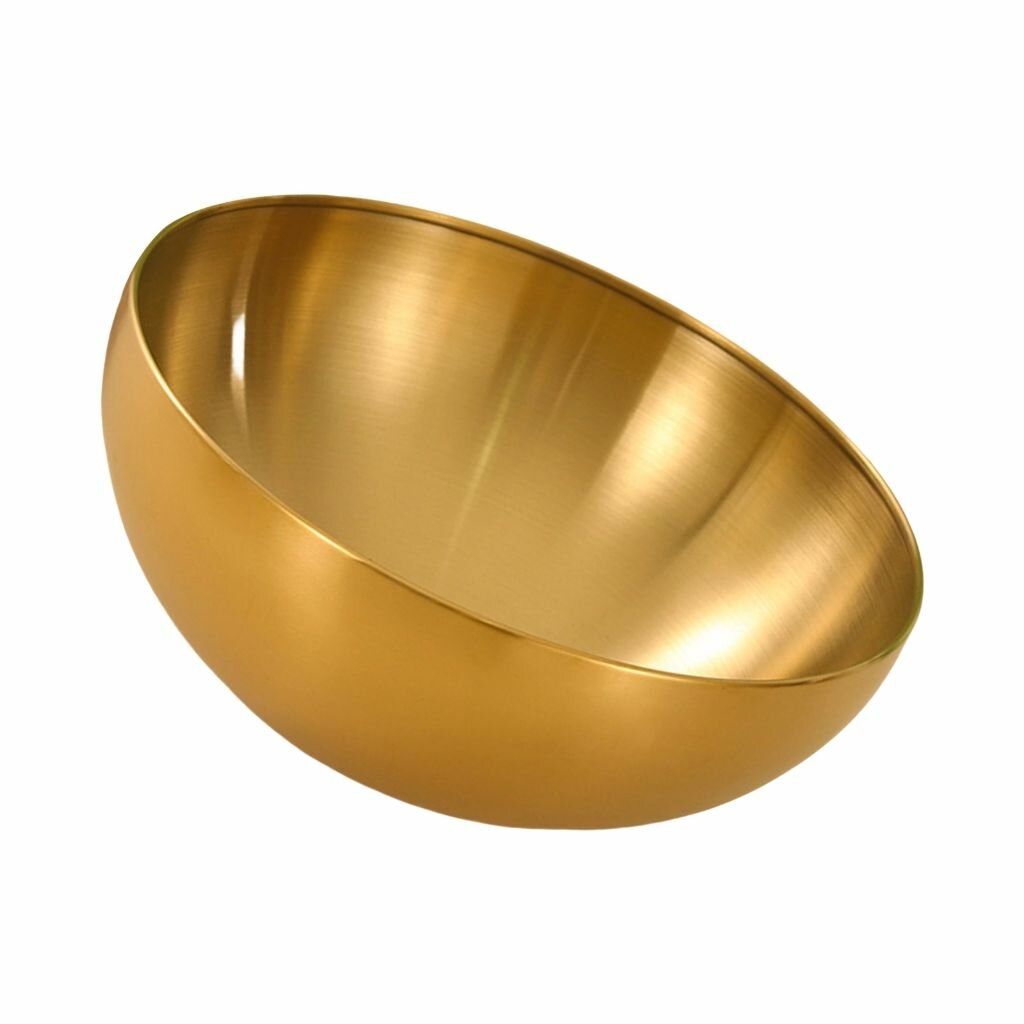 Посуда, Салатная чаша из нержавеющей стали - золотая - 25 см