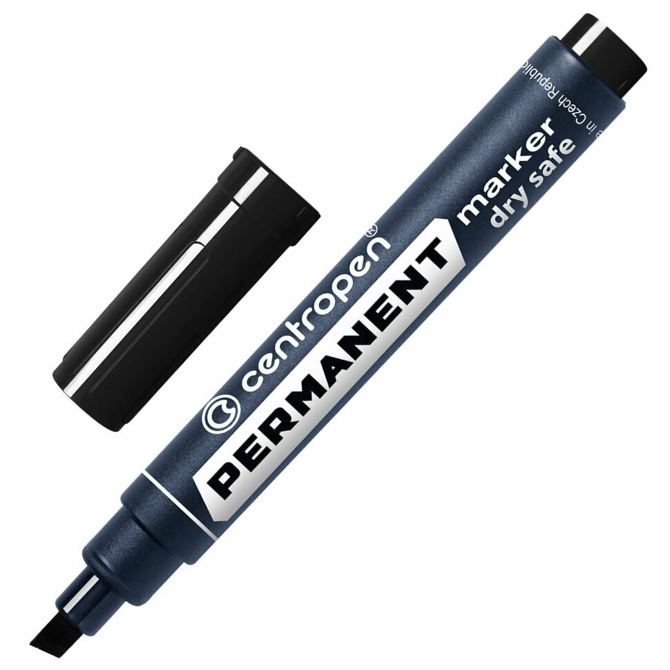 Маркер перманентный CENTROPEN 8516, черный, скошенный наконечник, 2-5 мм, 5 8516 0112, 151105