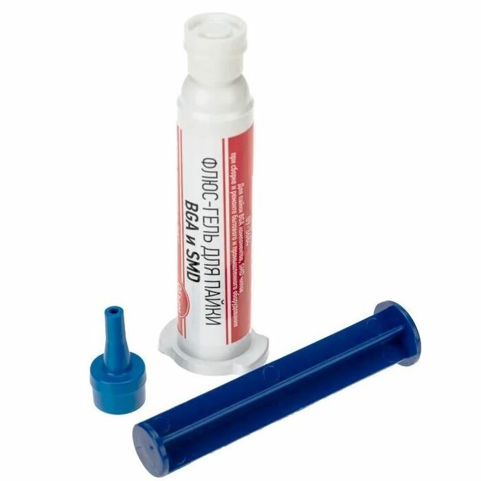 Флюс-гель для пайки BGA и SMD чипов Rexant 09-3684 до 248 градусов 12мл техно-шприц