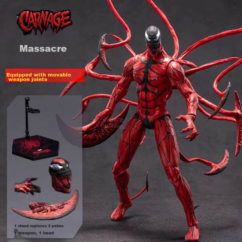 MARVEL Venom Carnage Action Figure, Marvel Villains Display Model, Action Figure, Birthday Gift for Boys And Girls, 14+ Years Old