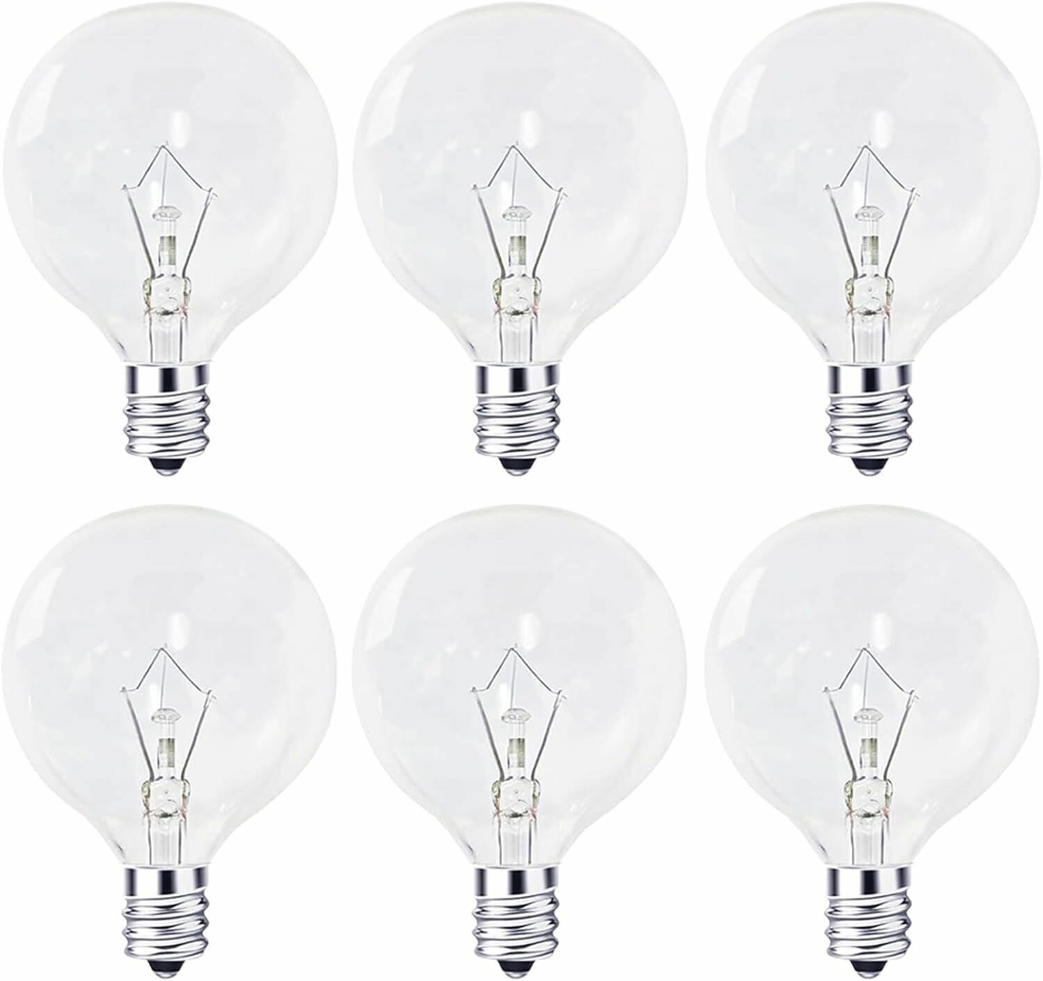 6 комплектов ламп с теплым воском, лампы со свечами мощностью 40 Вт, полноразмерные G50