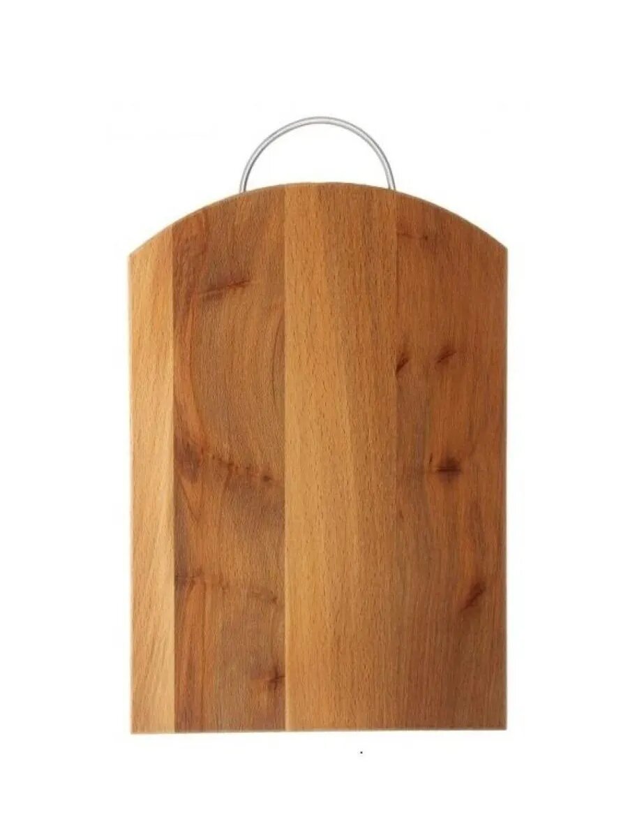 Разделочная доска Хозяюшка "Полубочка", массив бука, полукруглая, с ручкой, коричневая