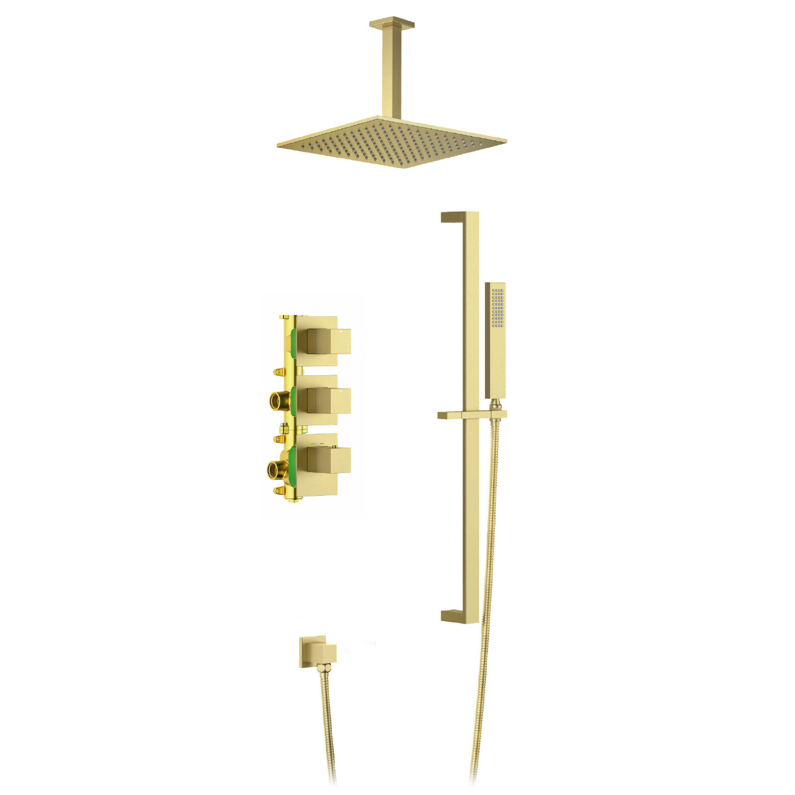 Душевая система встроенная с термостатом Timo Selene SX-2229/17SM золото матовое