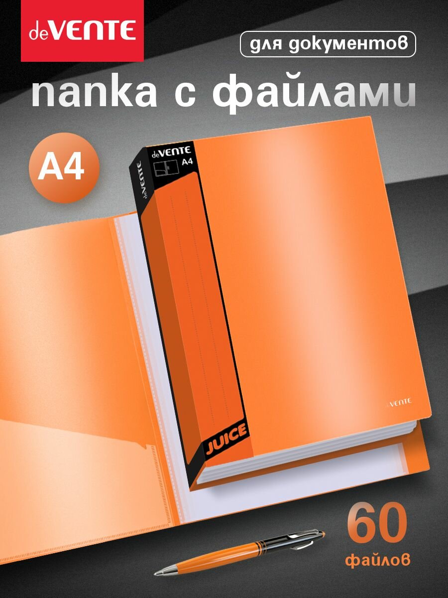 Папка с файлами A4 60 вкладышей органайзер для документов