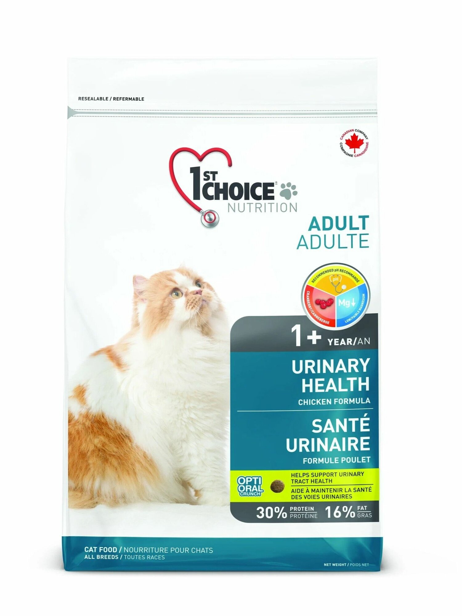Сухой корм 1st CHOICE Urinary для кошек профилактика МКБ, курица, 1.8кг