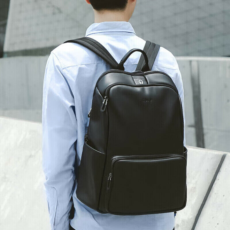 Рюкзак GOLF, Backpack for Men Soft Leather Business Casual Backpack Large, большая вместимость, для путешествий, городской, повседневный, школьный, деловой, кожаный, для мужчин, черный