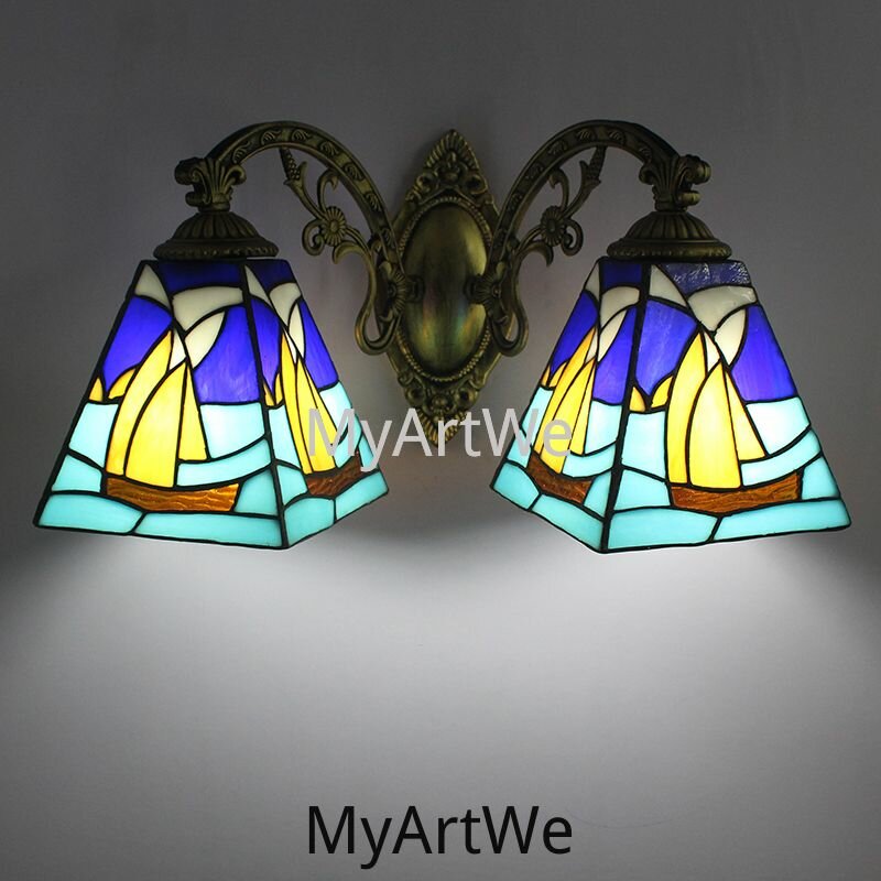 Светильник настенный MyArtWe M180W Двухрожковый настенный светильник Тиффани