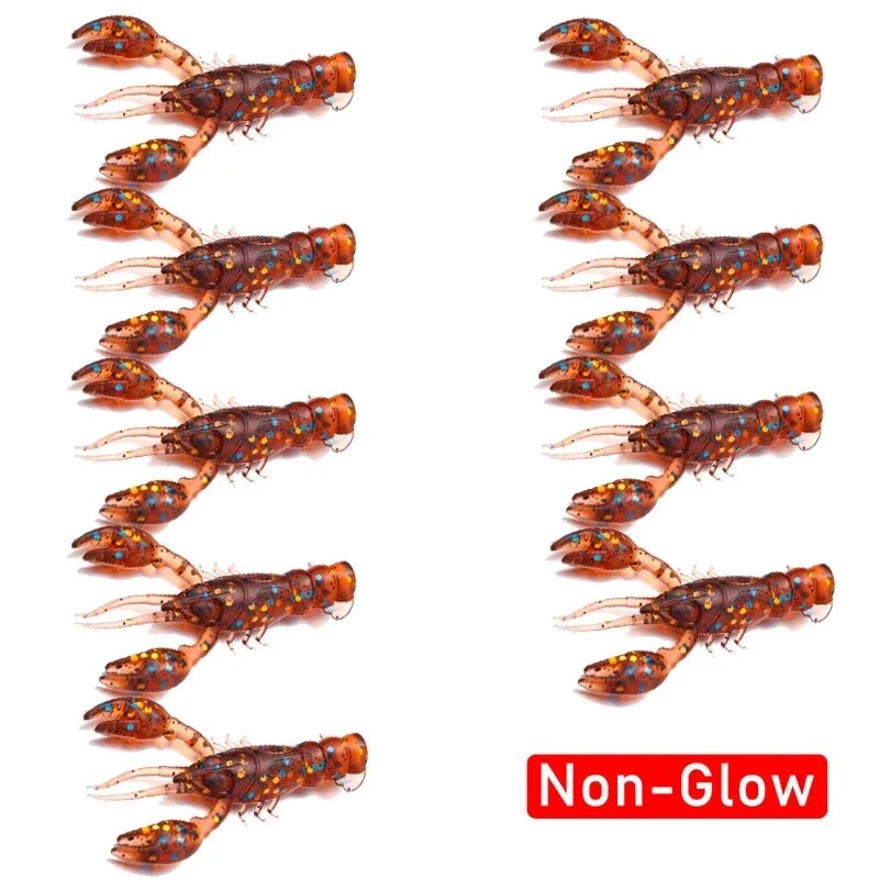 Пять/Десять/Двадцать штуки мягких приманок для рыбы ПВХ 5PCS, Style E Non Glow
