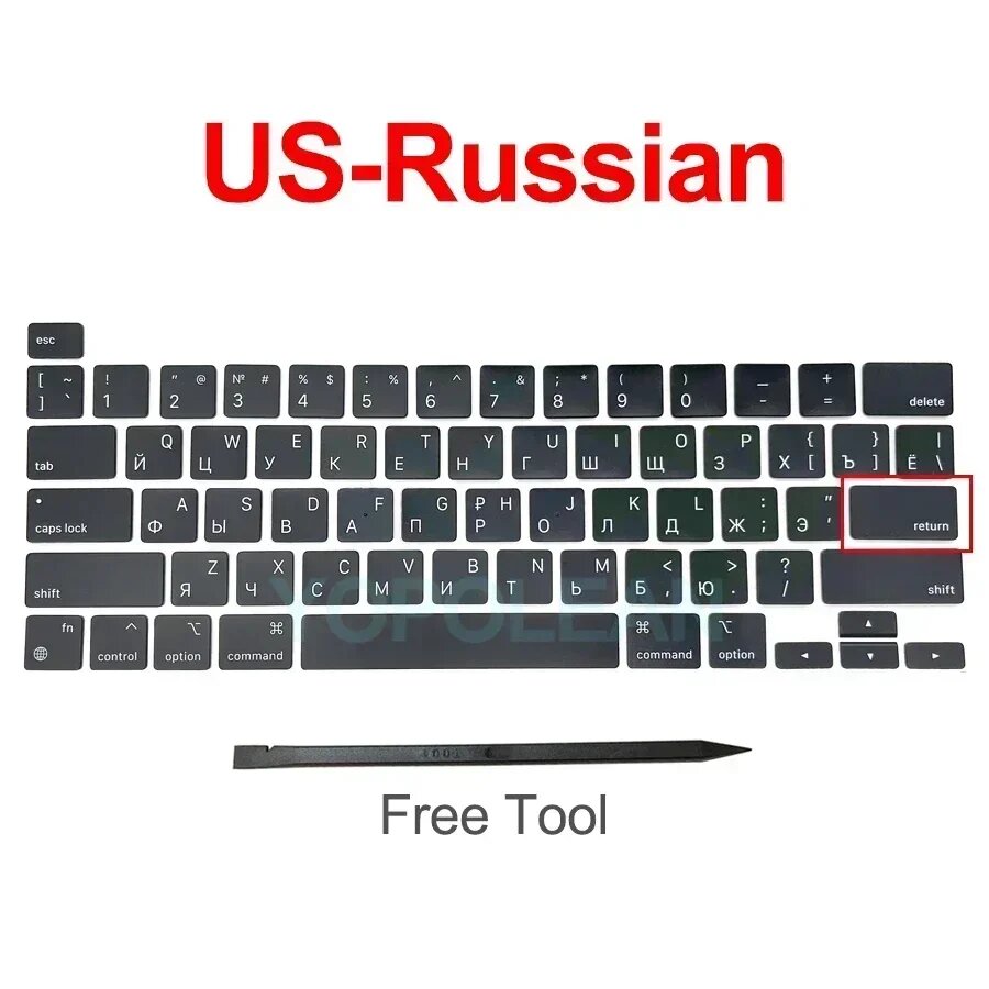 Новый ноутбук A2338 Keycap Key Cap Keyboard Русский RU США Великобритания Французская Испания Германия Италия Для Macbook Pro Retina 13 дюймов M1 M2