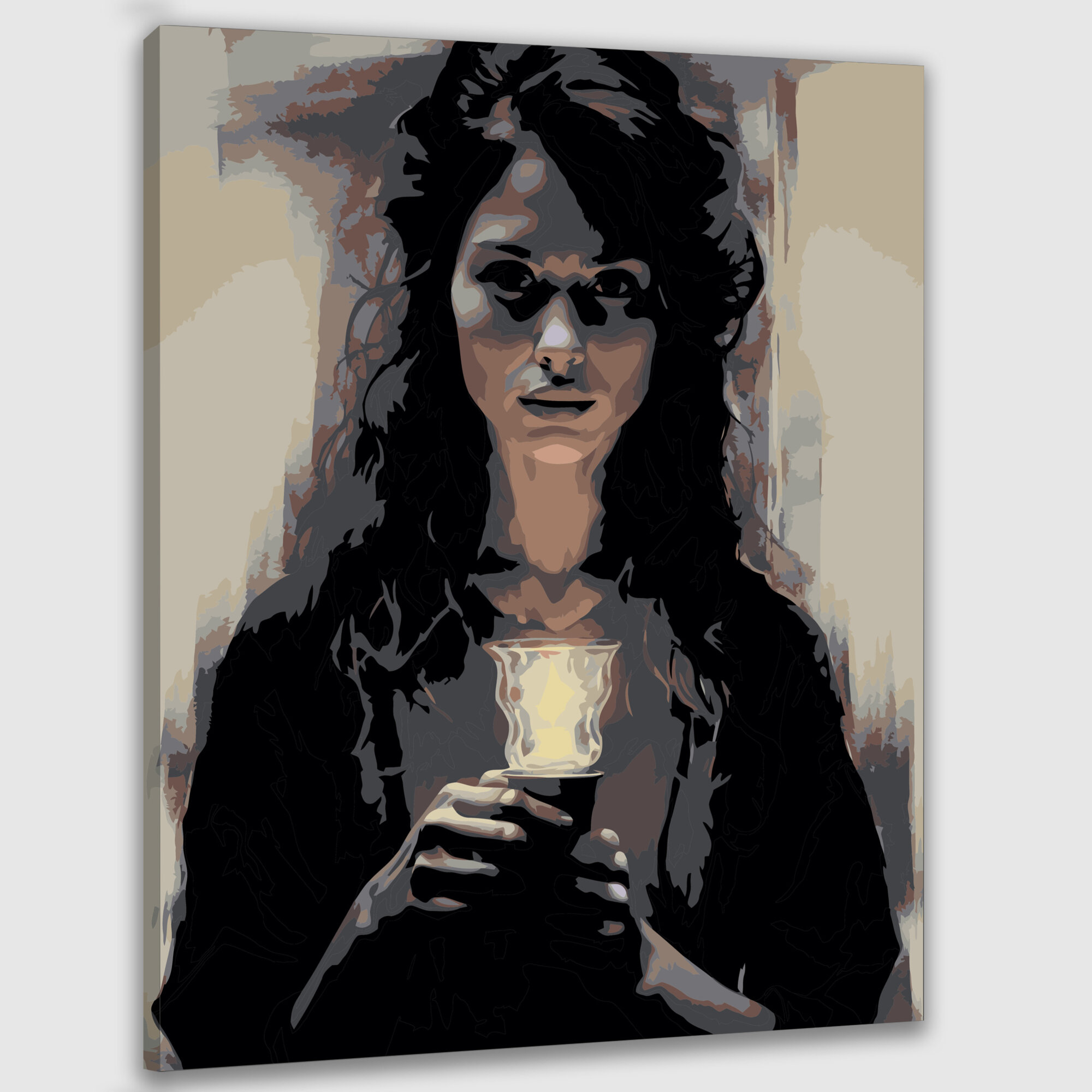 Картина по номерам 40x50 см, набросок, девушка, уголь, лицо, свет свечи, сердце, душа, искусство, замысловатые детали