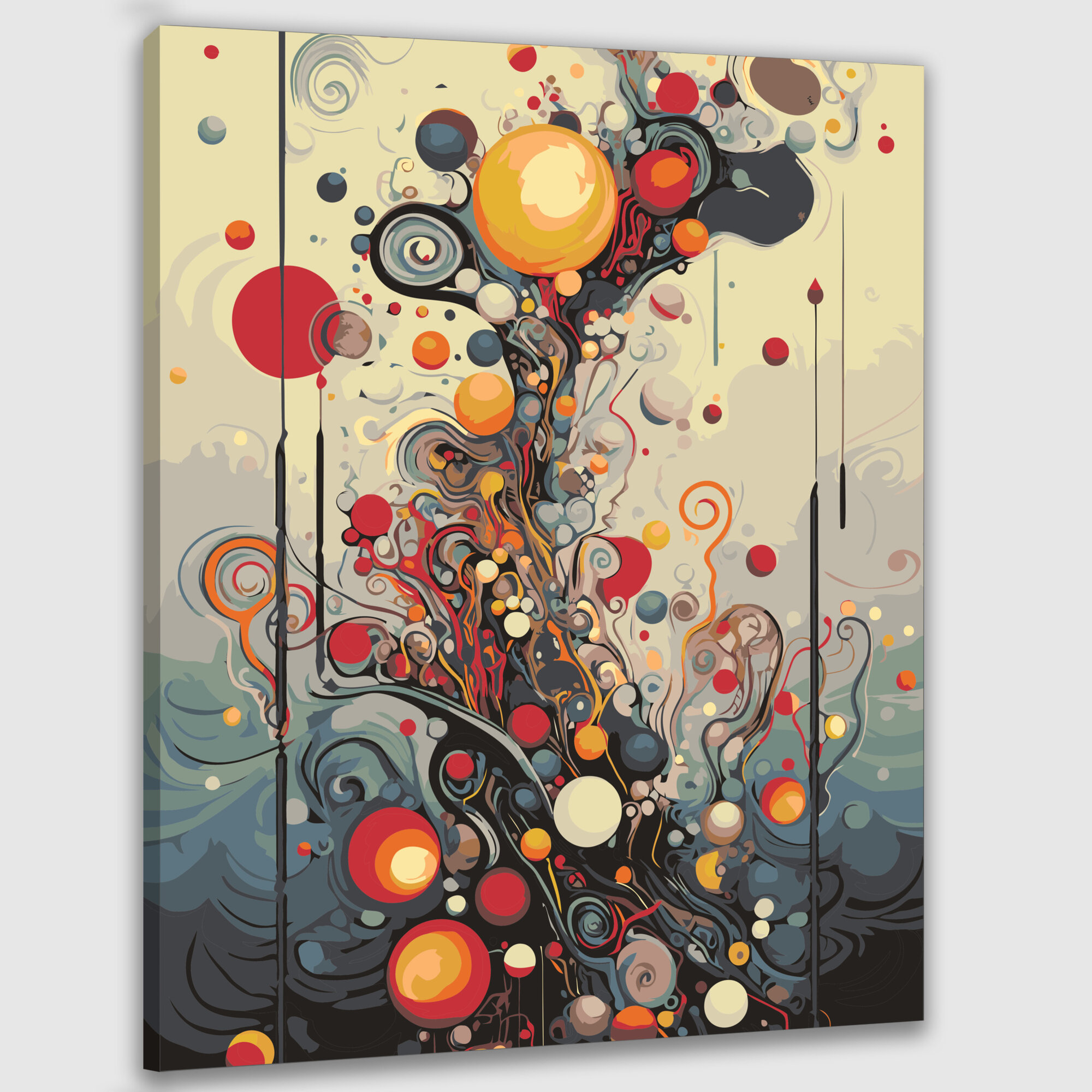 Картина по номерам 40x50 см, цифровая иллюстрация, абстрактные мыслительные, замысловатые узоры, символы, цвета, идеи