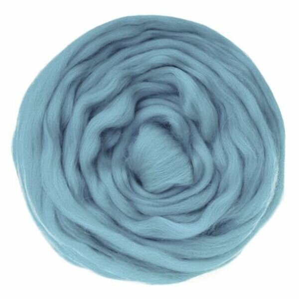 Пряжа шерстяная Полутонкая шерсть (для валяния), голубой - 05, 100% шерсть п/т, 1 моток, 100 г, м.