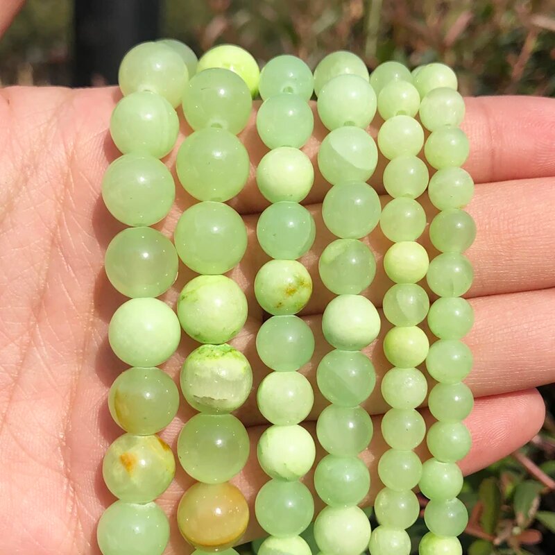 Куoyu круглые бусины из нефрита темно-желтого цвета 6 8 10 12 мм 10mm 36pcs beads, Green Lace Jades