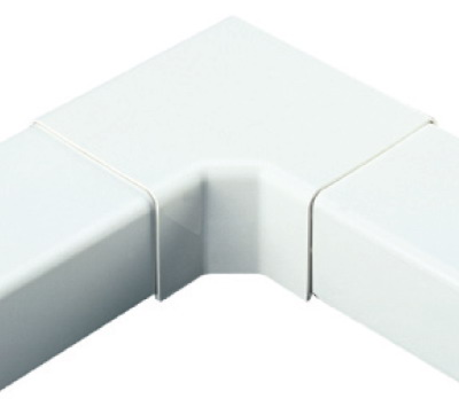 Угол DKC / ДКС плоский, пластиковый белый, размером 90х40мм / аксессуары для кабель каналов