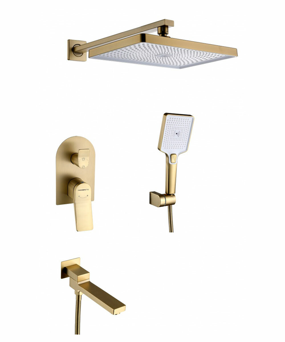 Встраиваемый смеситель для душа и ванны от бренда Hansen HL36099-D матовое золото