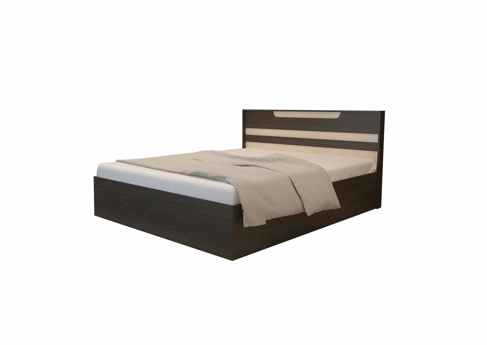 Кровать комби 1,6 м Юнона, цвет Венге/Дуб молочный спальное место 160*200 см ЛДСП для взрослых и подростков