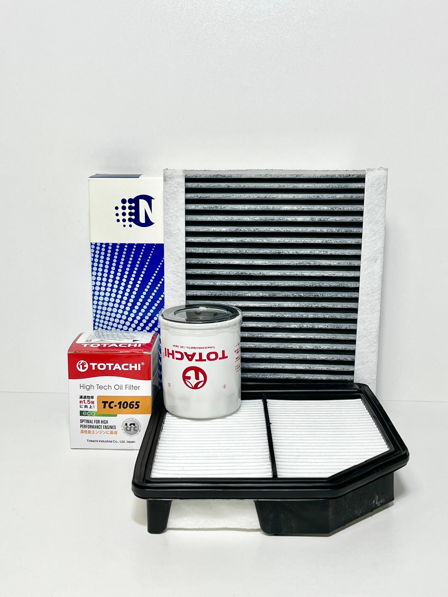 Комплект фильтров для Honda Civic VIII 1.8 Хэтчбек 5D (Хонда Сивик 8 2005 - 2012) Фильтр воздушный + масляный + салонный угольный