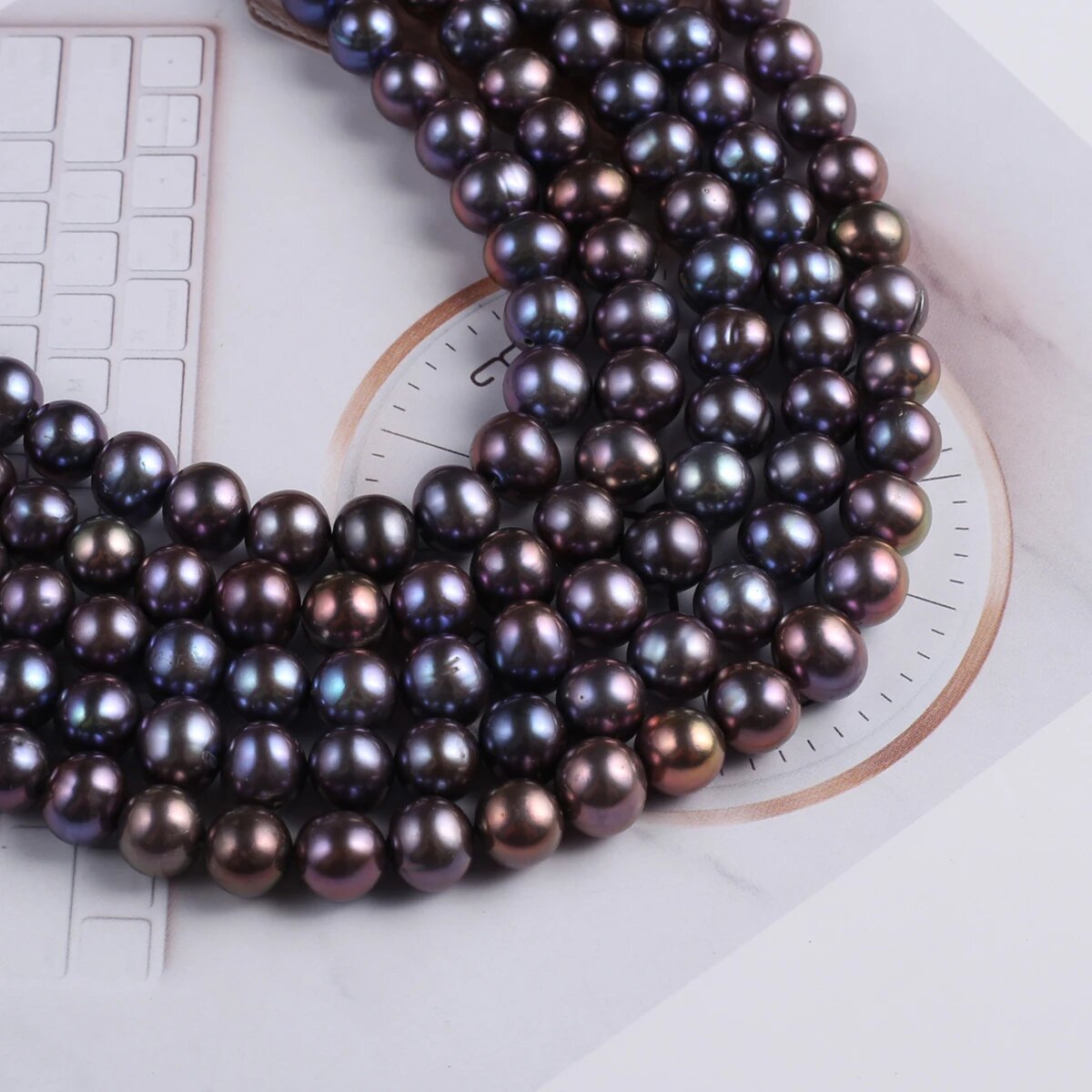 Натуральный пресноводный жемчуг белый фиолетовый бусины 8-9 мм Purple