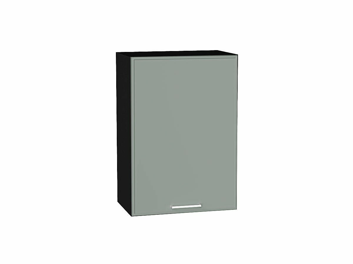Шкаф верхний с 1-ой дверцей Квадро, цвет фасада Аквамарин, цвет каркаса Graphite, 716*500*321 мм