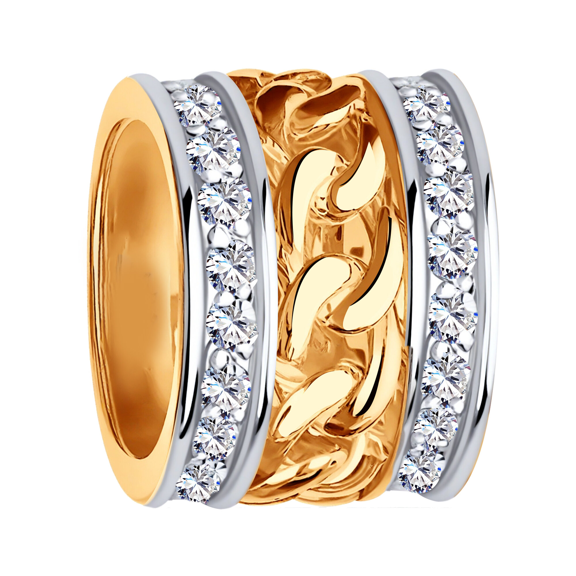 Шарм, красное золото, 585 проба, фианит