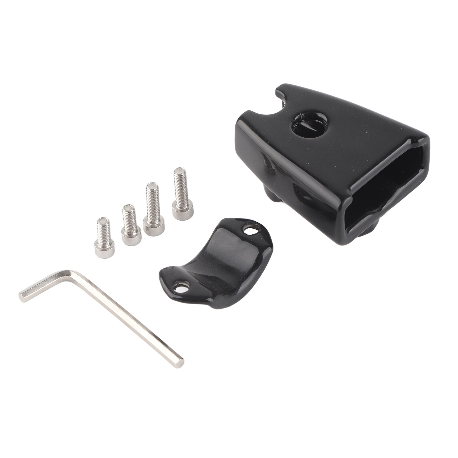 Универсальный замок-держатель для дискового тормоза мотоцикла, предназначенный для защиты от внешних воздействий и подходящий для цилиндрических объектов диаметром 21–28 мм.