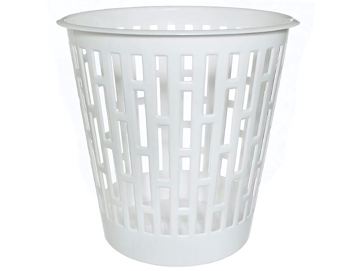 Корзина для мусора 9л "Матрица", белый пластик, вентилируемая