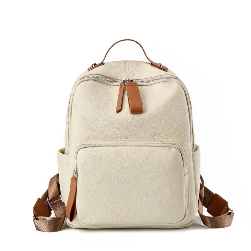 Бежевый женский рюкзак, Beige White