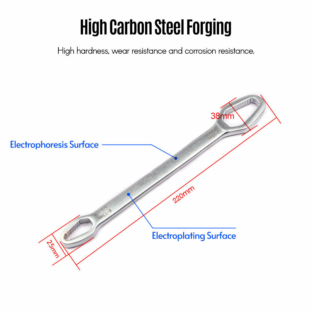 Универсальный двухсторонний гаечный ключ, многофункциональный самозатягивающийся регулируемый гаечный ключ Torx для ремонта велосипеда, мотоцикла, автомобиля