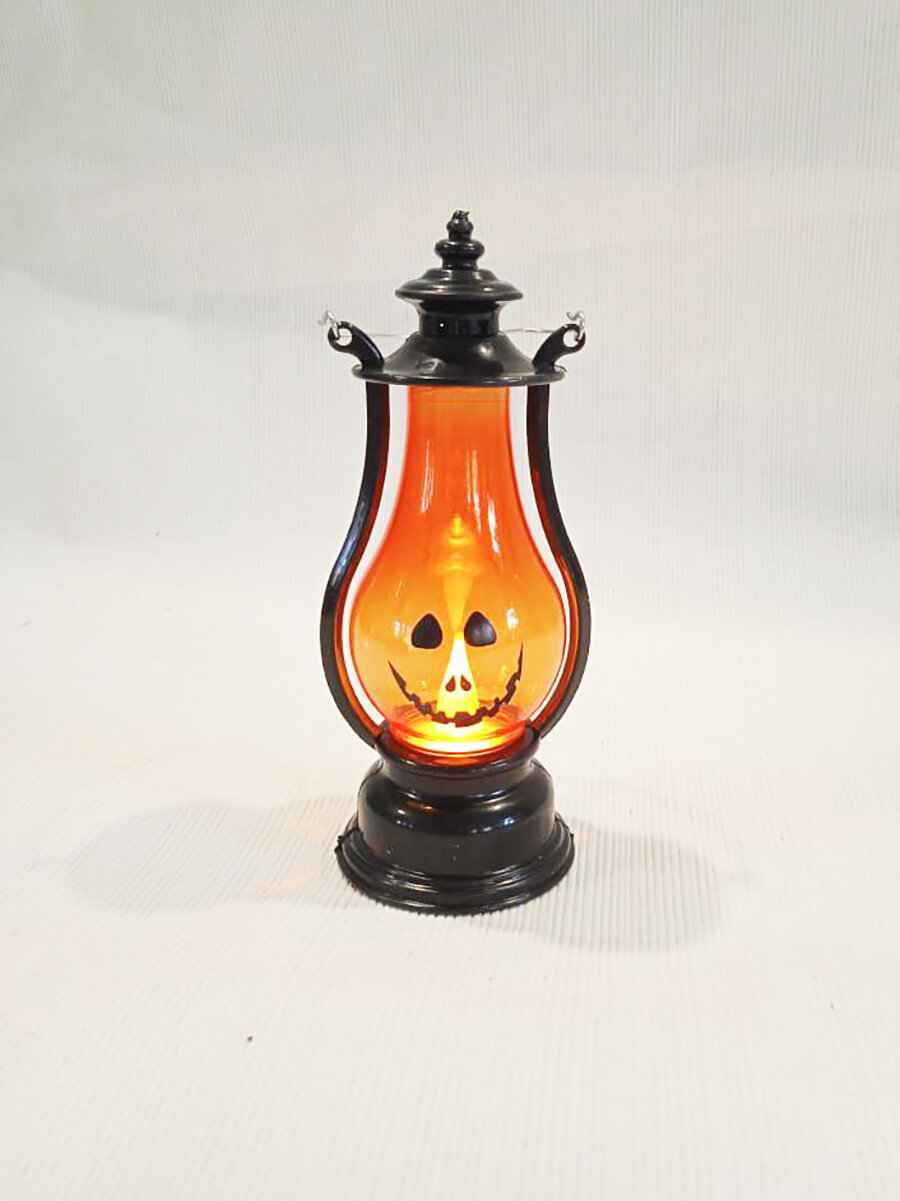 Фонарь Сфера "Тыква", пластик, с подсветкой, 1 шт, 16 см x 6,5 см x 5 см