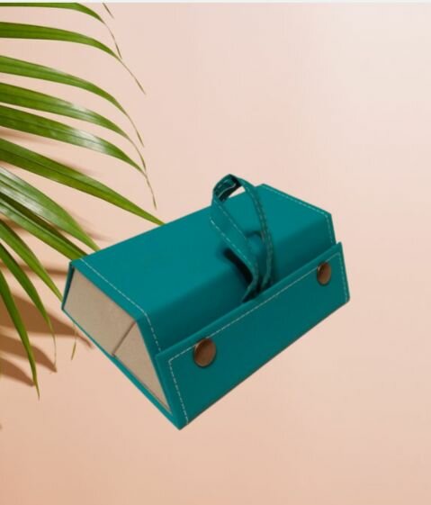 Чехол для очков. Футляр, органайзер для хранения очков подвесной, складной. Бирюзовый