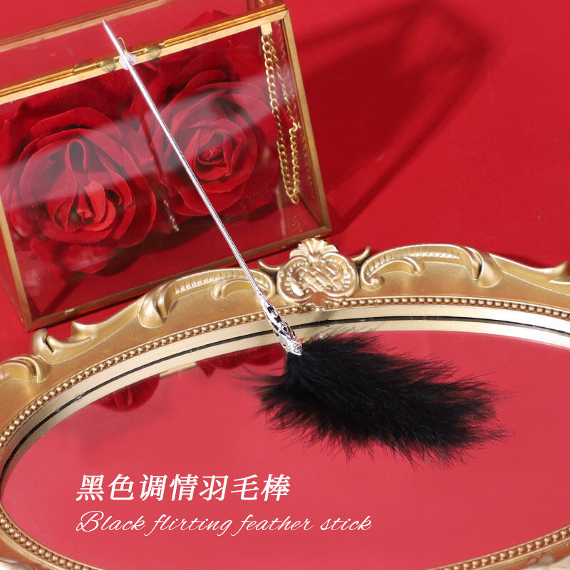 Забавная палочка из перьев, дразнящая палочка, похлопывание по перьям страуса, флирт, щетка из перьев, SM-принадлежности, игрушки для прелюдий, забавный реквизит для взрослых