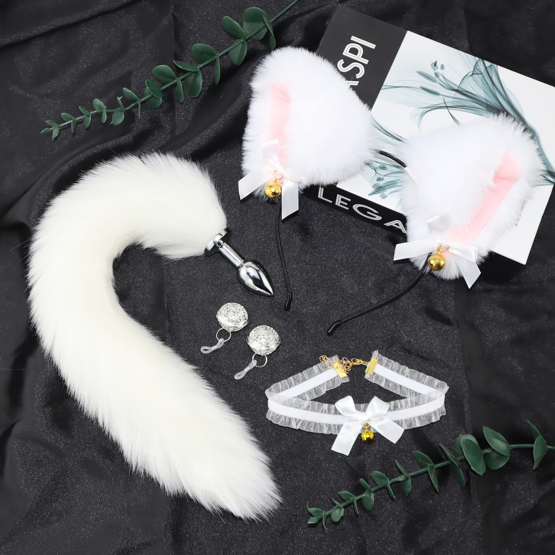 Секс игрушки кошка анальная пробка хвост набор бондаж обучение инструменты зажимы для сосков наручники взрослые секс товары