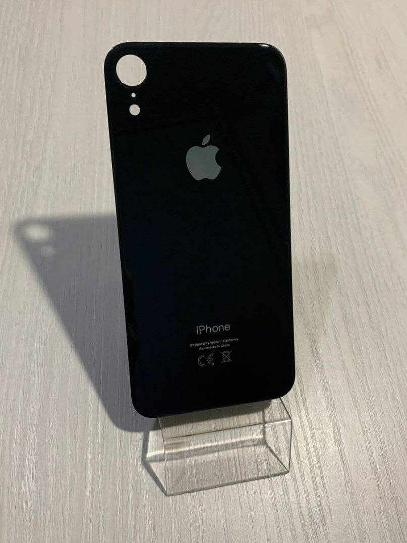 Задняя крышка (стекло корпуса) для IPhone Xr, черная (BLACK)