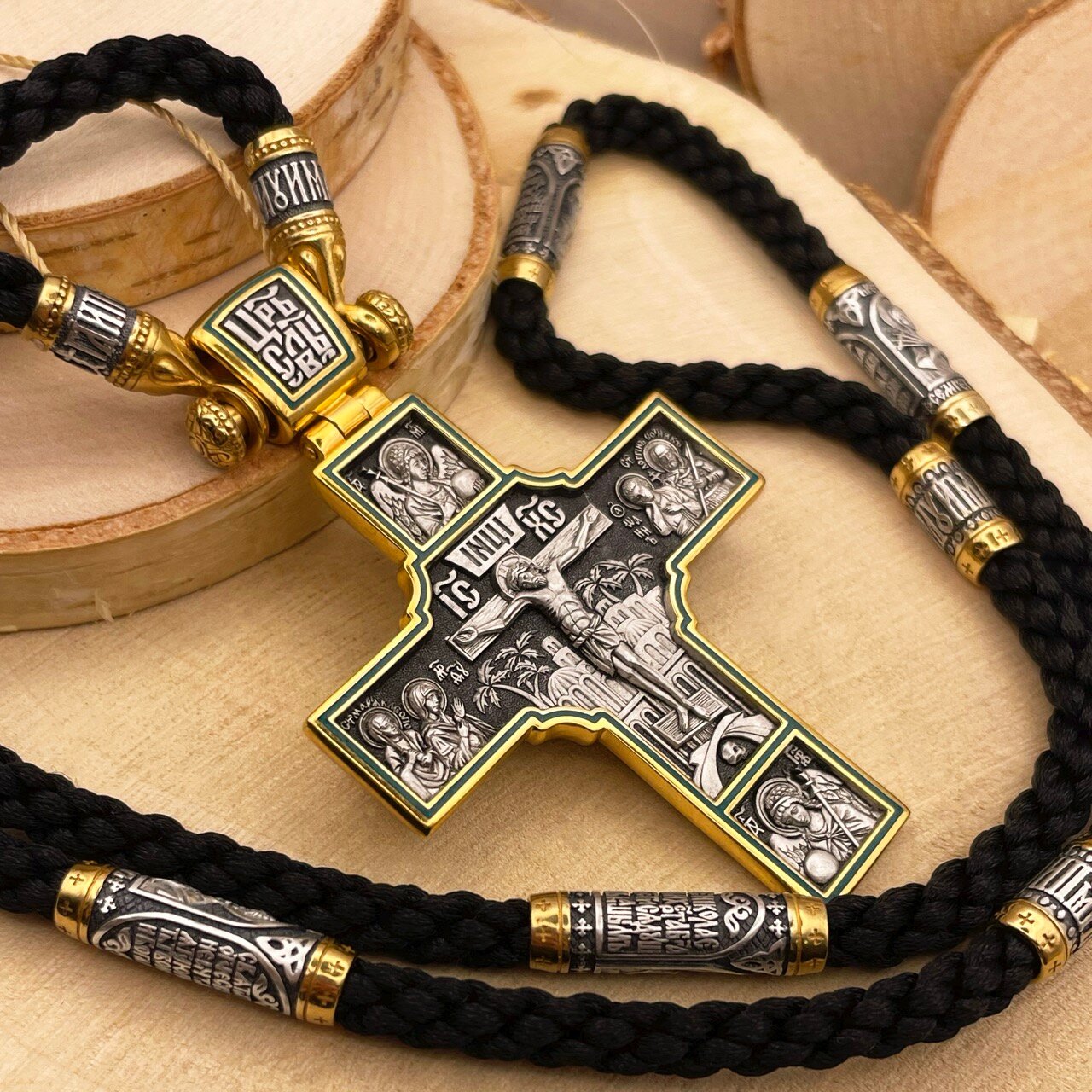 Комплект украшений, серебро, 925, 960 проба, оксидирование, золочение, чернение, эмаль