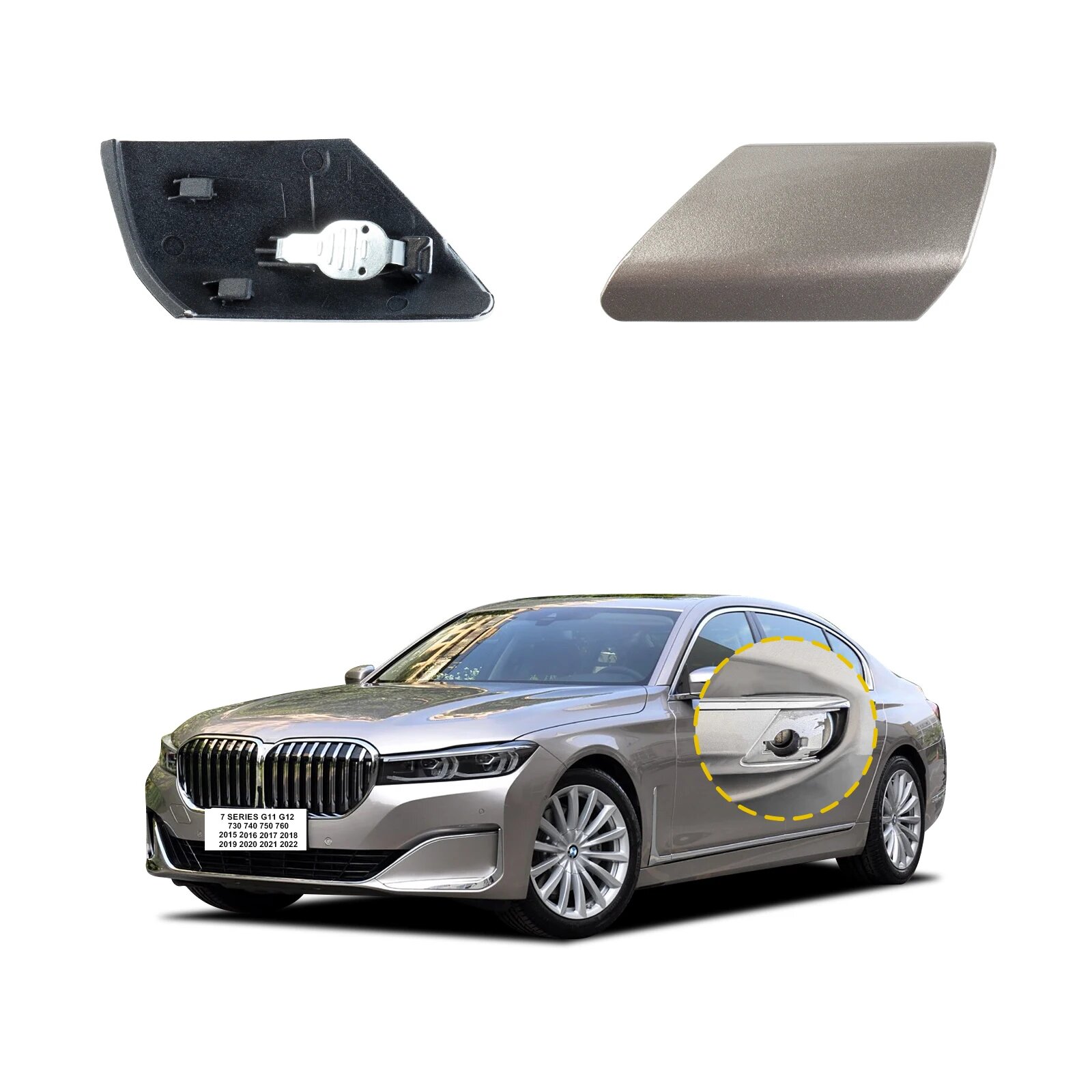 Крышка дверной ручки, совместимая с BMW 7 серии G11 G12 730 740 750 760 2015-2022 гг. 51217489341 51217474681 Крышка ключа дверной ручки Silver