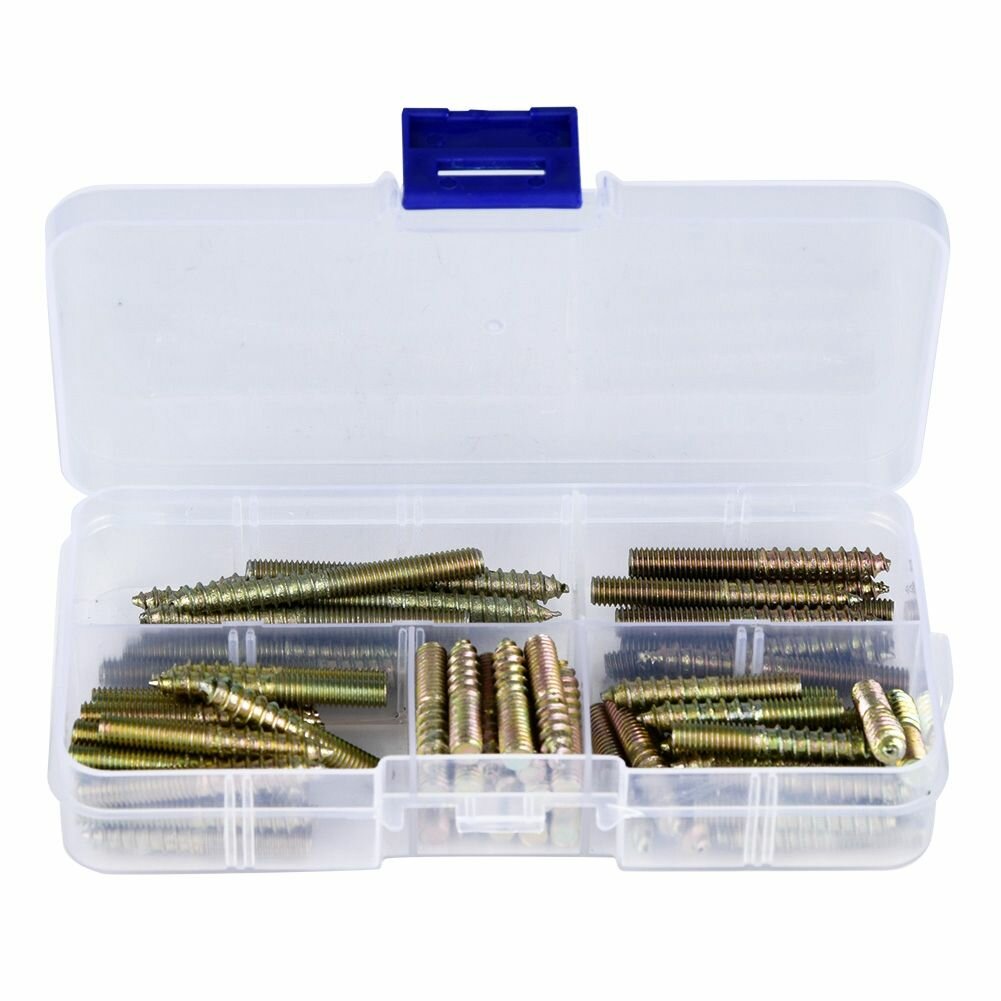 80 шт. винтов-шкантов М5, двухсторонние винты-соединители для деревообработки, мебельные подвесные болты для сборки шкафов и проектов по дереву