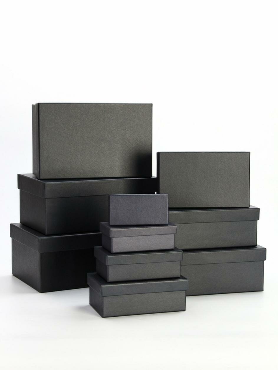 Подарочные коробки 10 в 1 "Черный" 30 х19 х 12 - 12 х 6,5 х 4 см