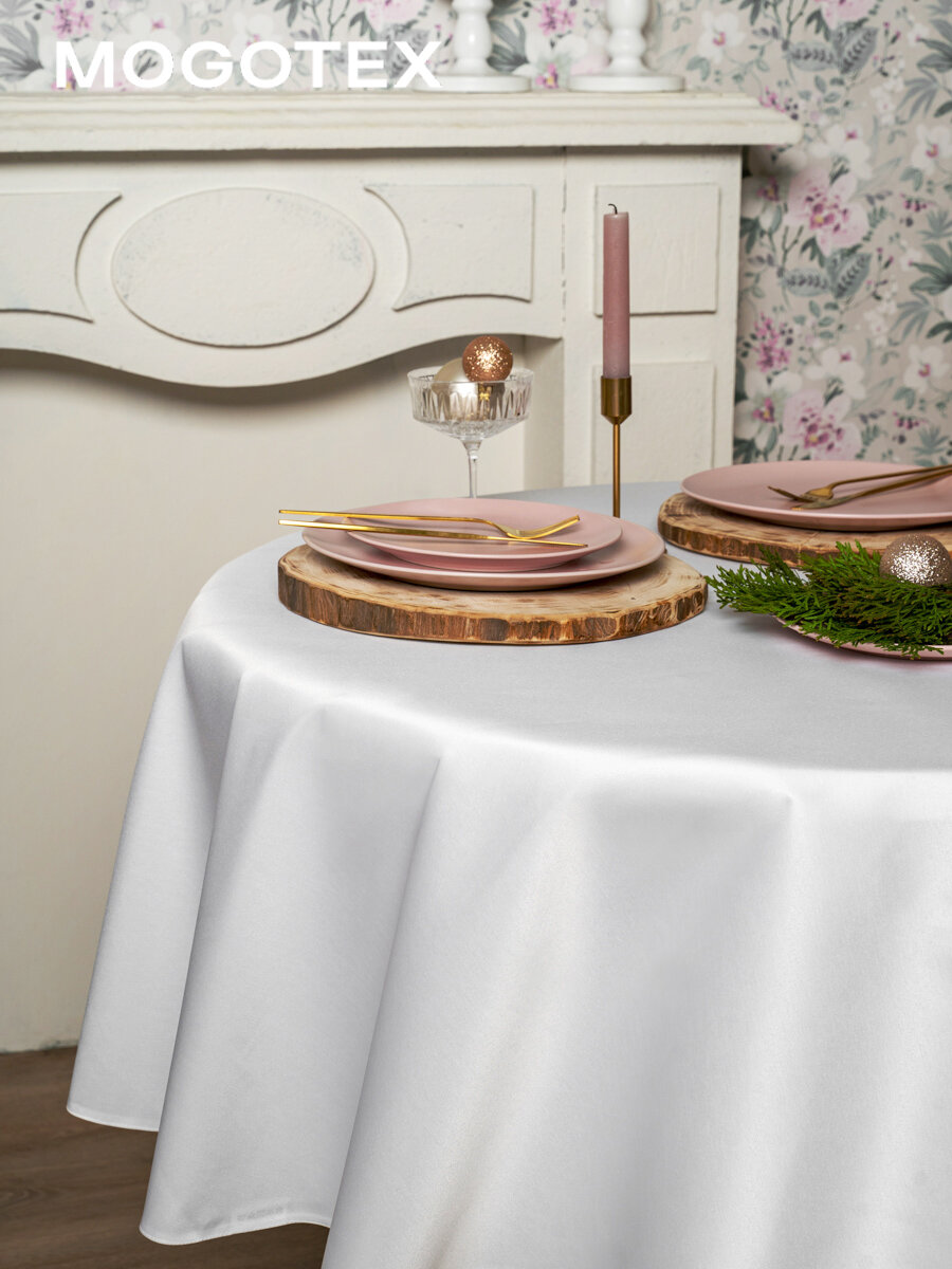Скатерть моготекс 200х150, овальная на праздник хлопковая грязеотталкивающая водоотталкивающая