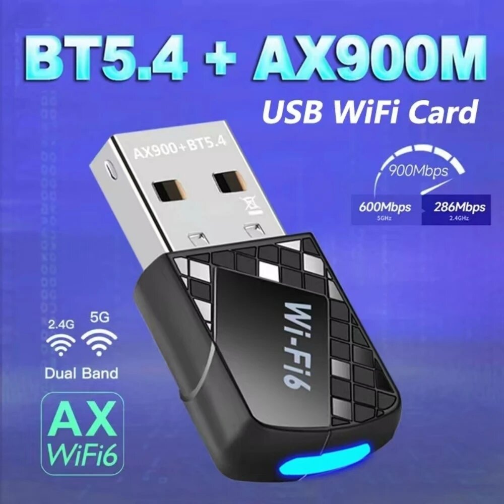 UJJyou беспроводной адаптер Wi-Fi Bluetooth 5.4
