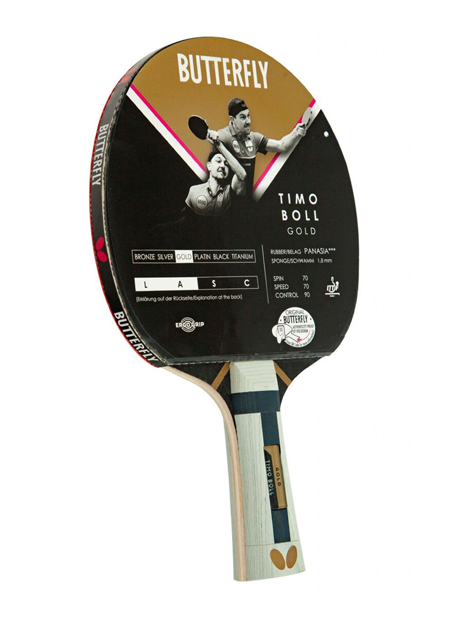 Ракетка для настольного тенниса Butterfly Timo Boll Gold 85021, ручка FL/CV