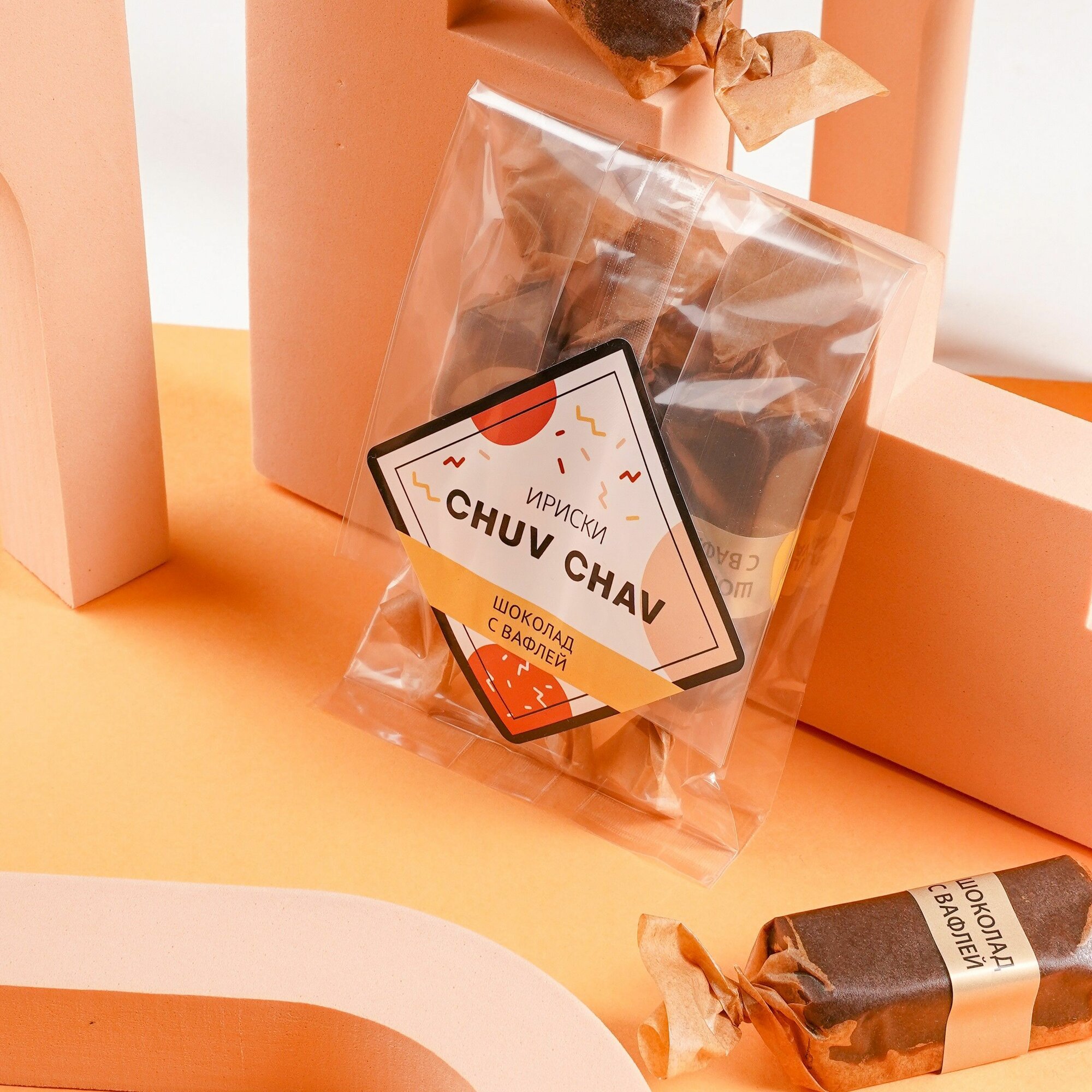 Ириски Чув-Чав шоколад-вафля, набор из 3 конфет