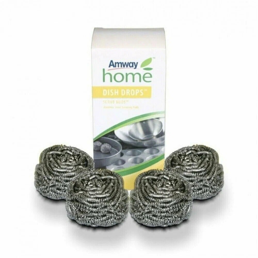 Губки Amway Home "Scrub Buds", термостойкие, металлические, 6 см х 4 шт