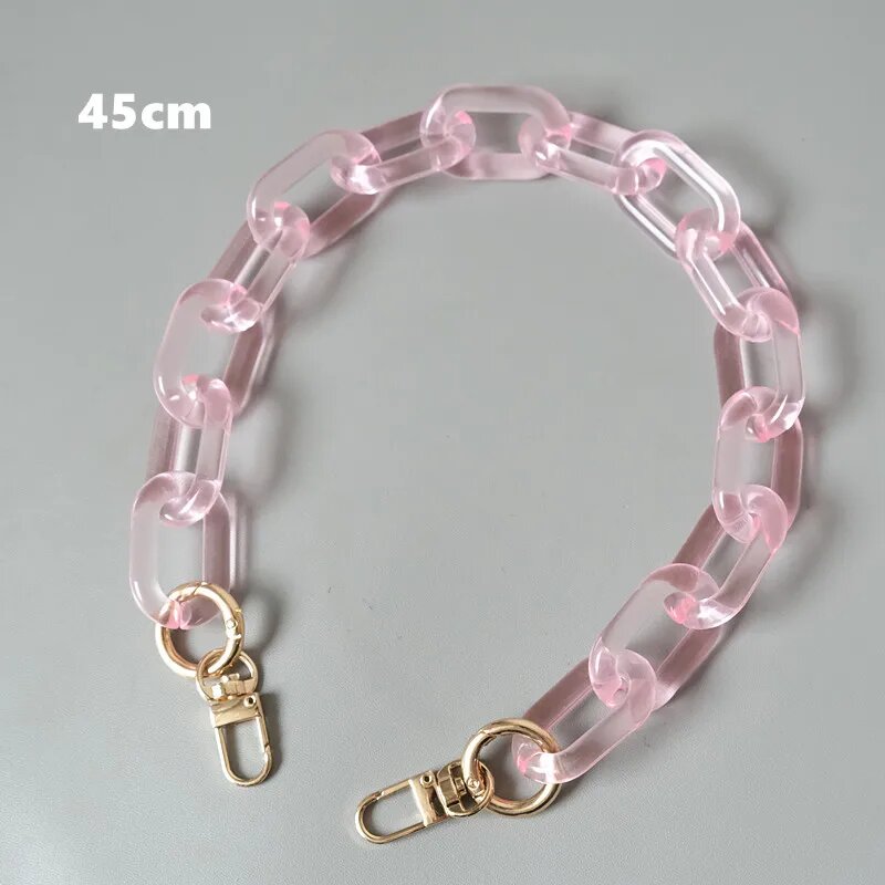 Аксессуар для сумочки Женский, цепочка из акрила, белый, красный, розовый, Розовый, Pink 45cm