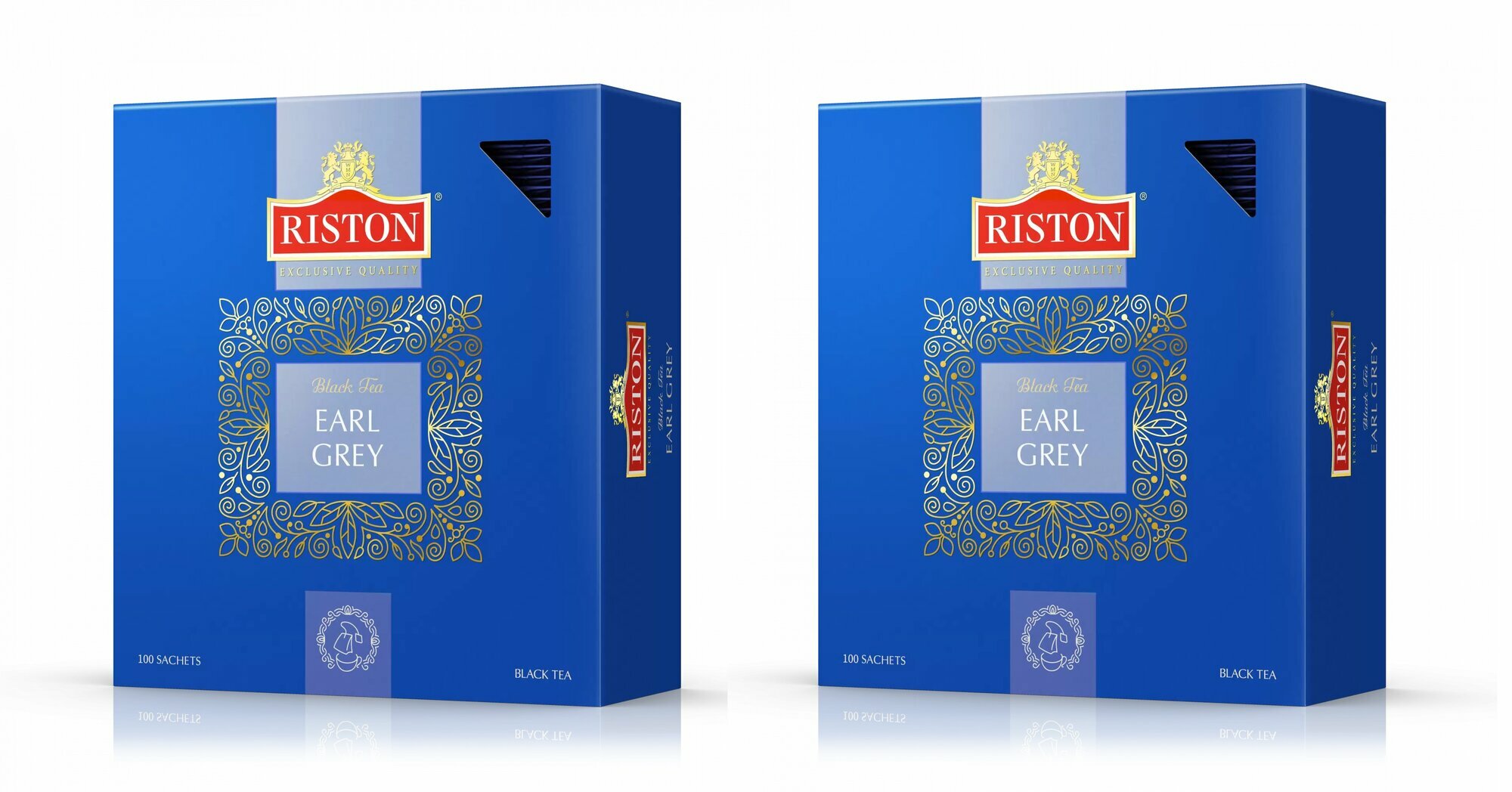 Riston Чай черный Earl Grey, 100 пакетиков, 2 уп