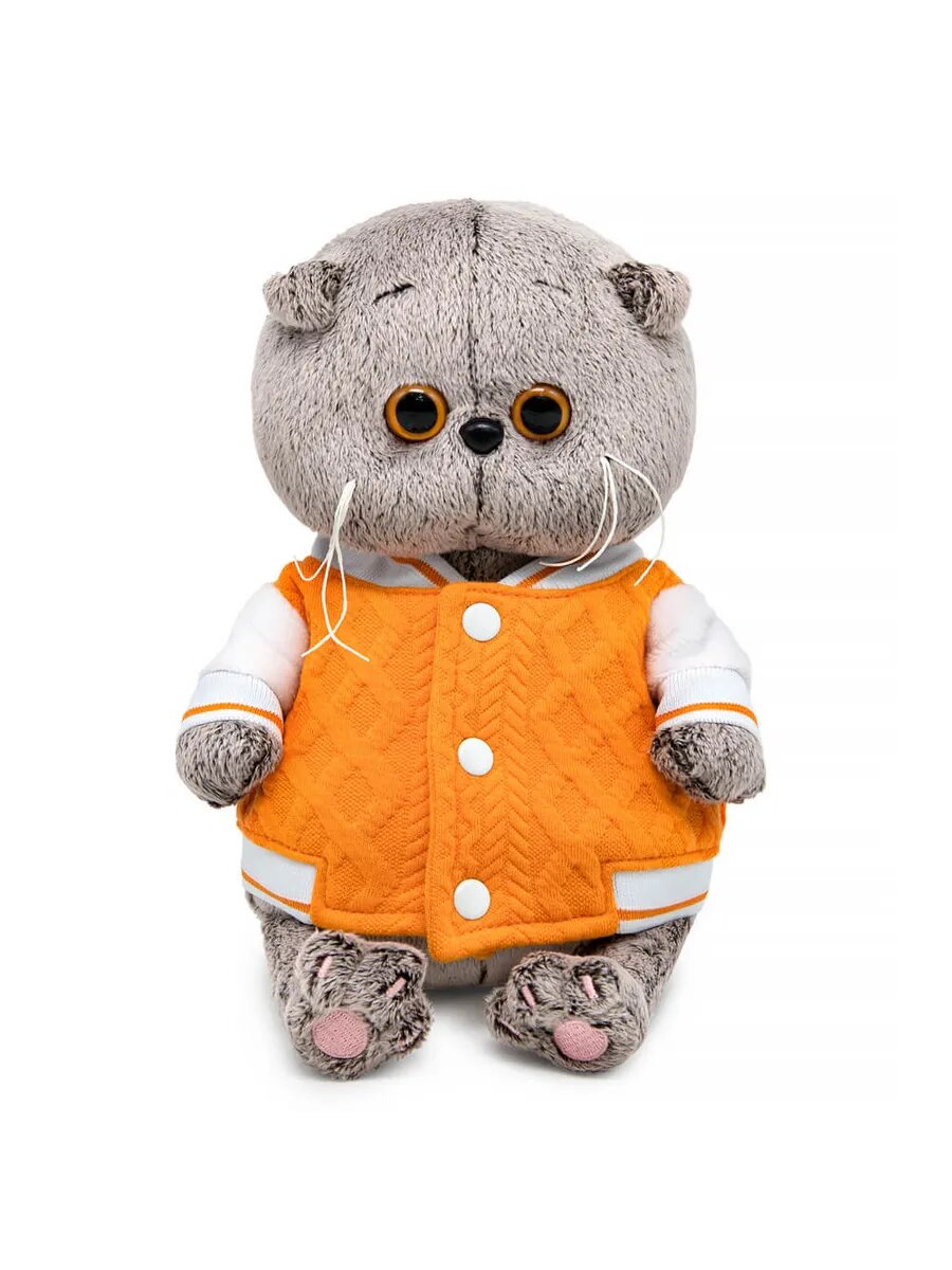 Мягкая игрушка Басик BABY в бомбере на кнопках 20 см