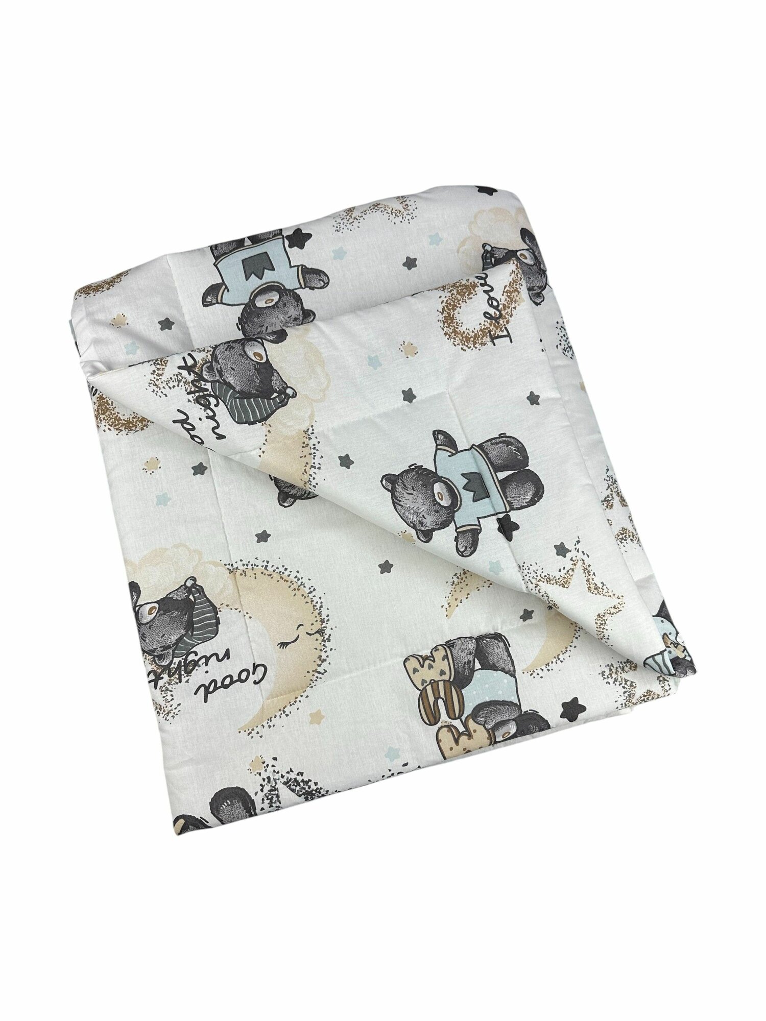 Одеяло детское гипоаллергенное ТМ JenHome 140х110 "Мишки серые"