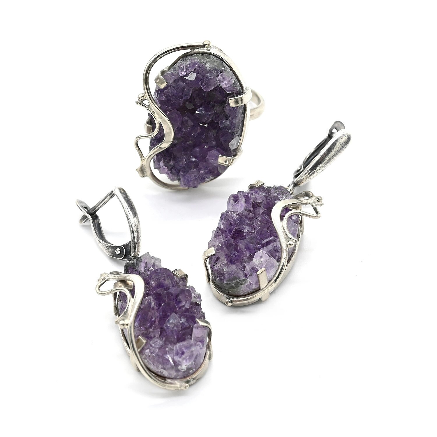 Комплект бижутерии, аметист